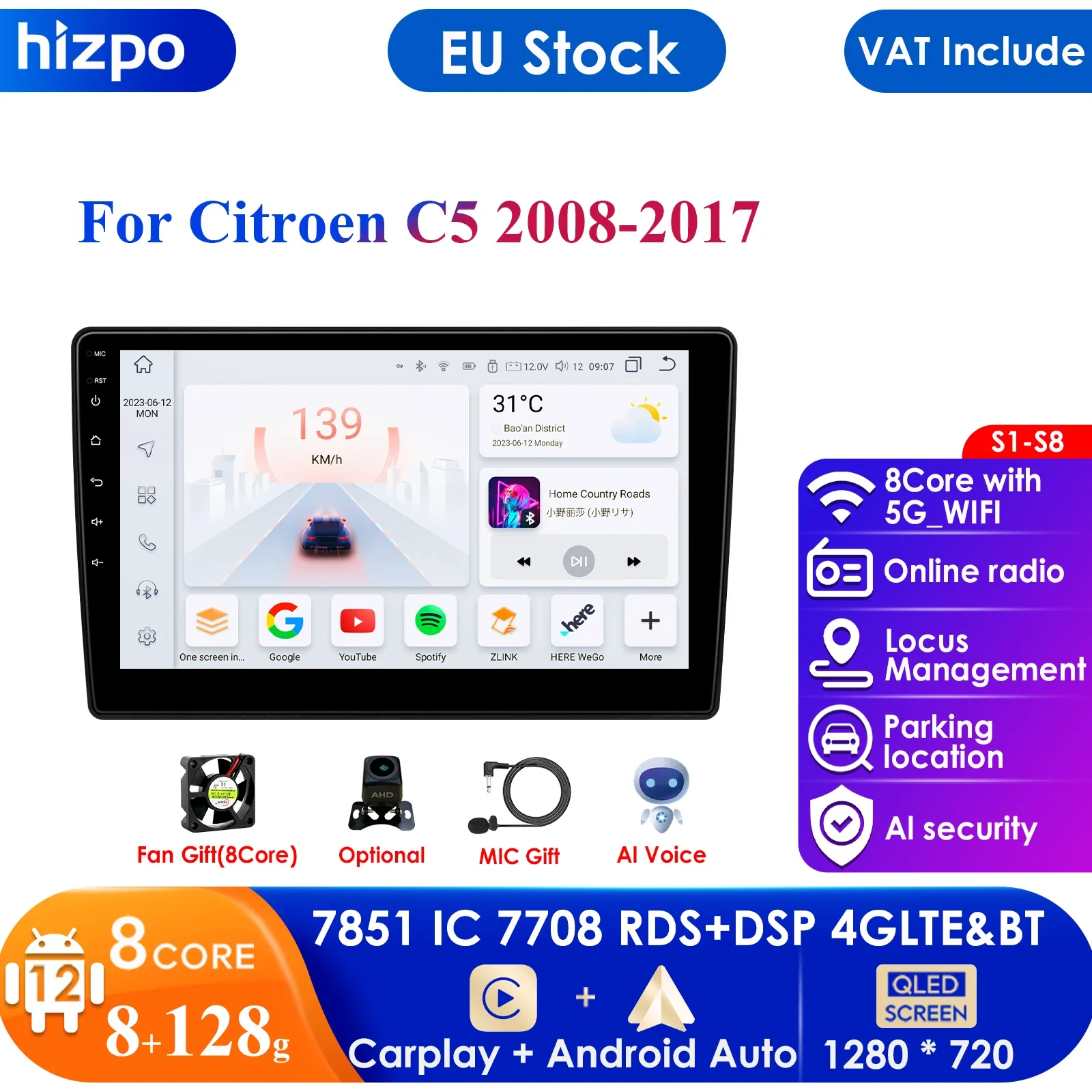 10-1-2-Din-Autoradio-for-Citroen-C5-2008-2017-GPS-2Din-Android-Car ...