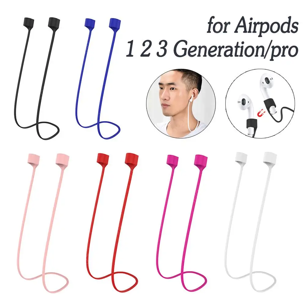 Earphone Silicone Lanyard Magnetic Anti-Loss Cable Neck Cord Anti ...