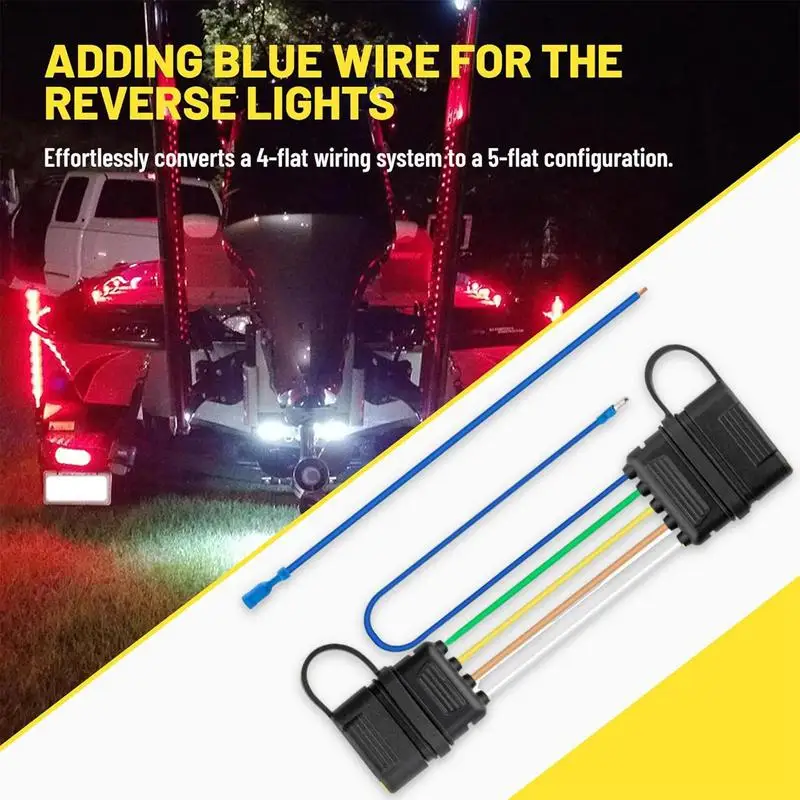 4-Way To 5-Way Flat Trailer Wiring Adapter Multipurpose 4-Way To 5-Way ...