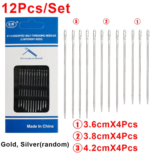 48/1Pcs Blind Needle Elderly Needle-side Big Hole Hand Stainless Steel ...