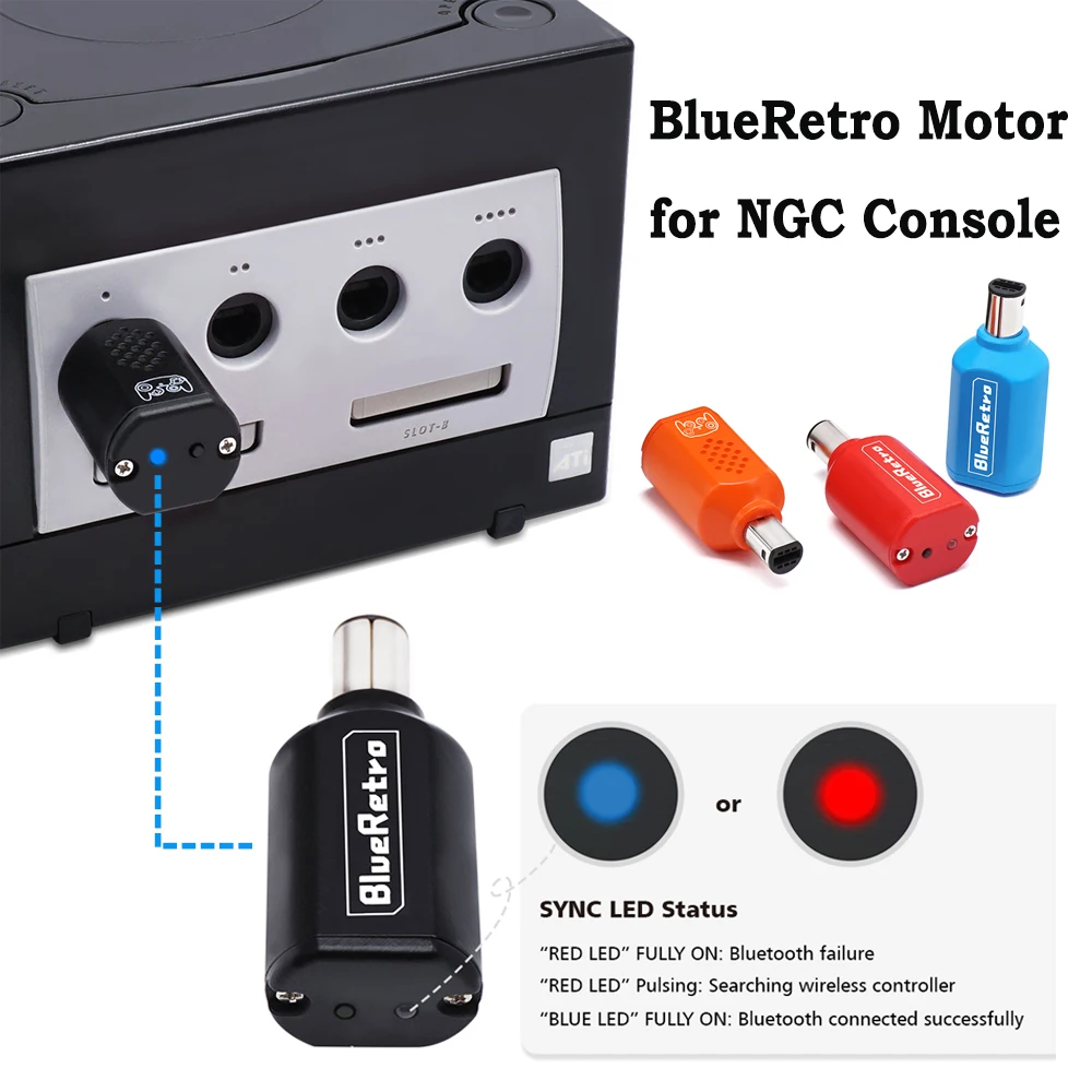 Blueretro Motor Wireless Game Controllers Adapter For Nintendo Gamecube ...