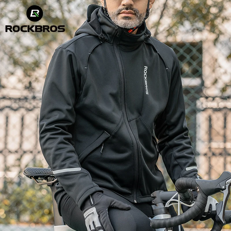 ROCKBROS-Winter-Cycling-Jacket-Hoodies-Warm-Fleece-Thermal-Windproof-Hooded-Jacket-Long-Sleeves ...
