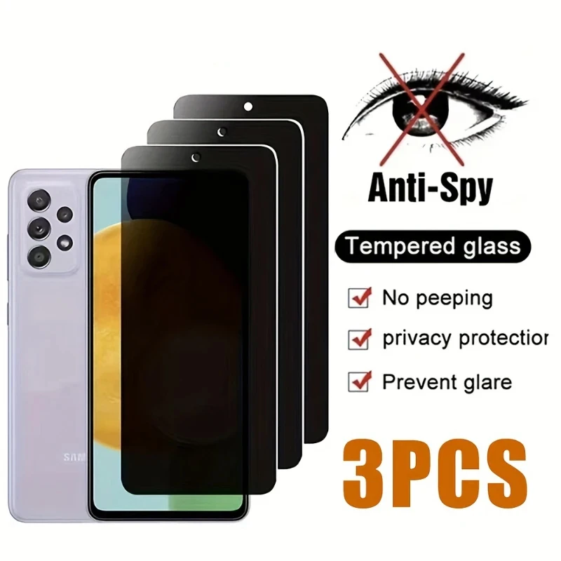 3pcs-Full-Cove-Privacy-Protection-Screen-Protectors-For-Samsung-Galaxy ...