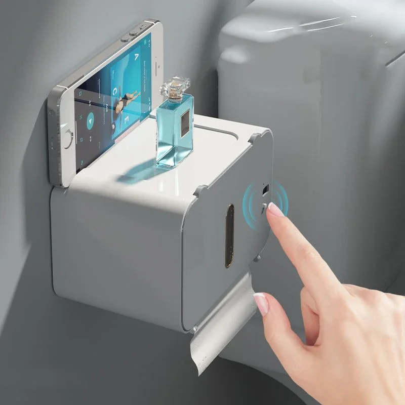 Induction-Toilet-Paper-Holder-Wall-Mounted-Automatic-Tissue-Box-Lazy ...