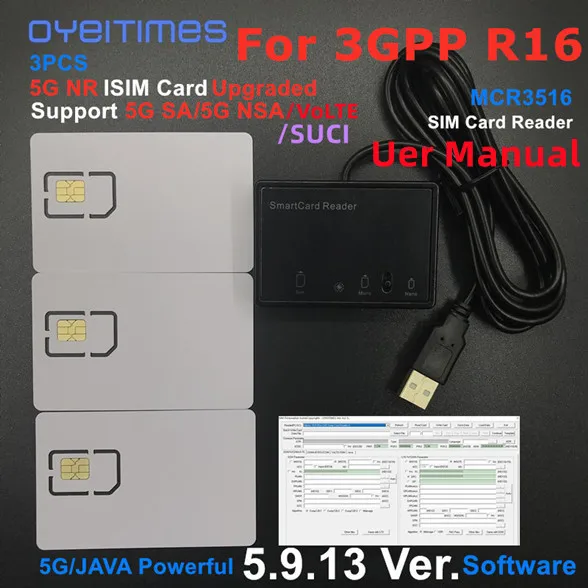 OYEITIMES 3PCS Programmable 5G NR 3GPP R16 SA/NSA/SUCI ISIM Card Blank ...