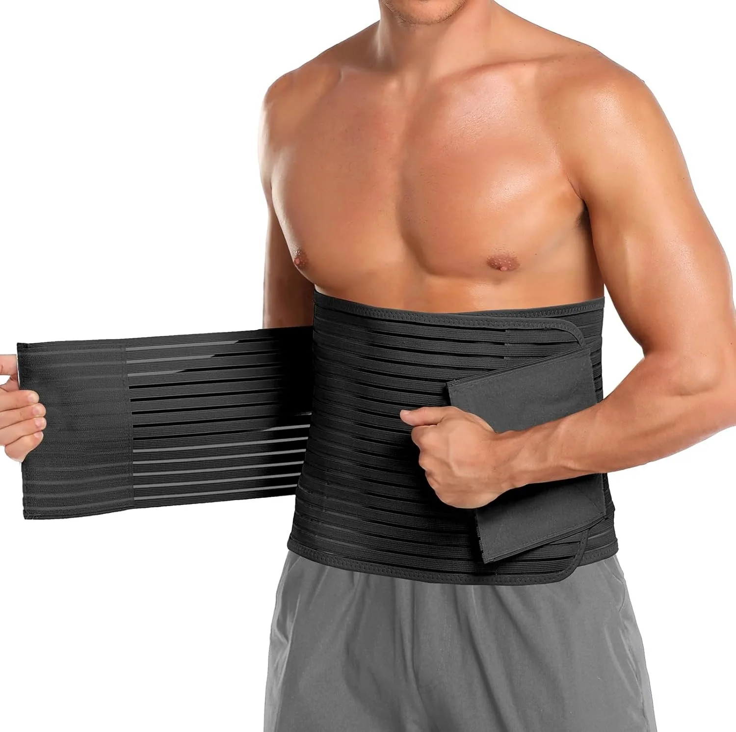 Abdominal Binder for Men & Women – Post Surgery Belly Band Adjustable ...