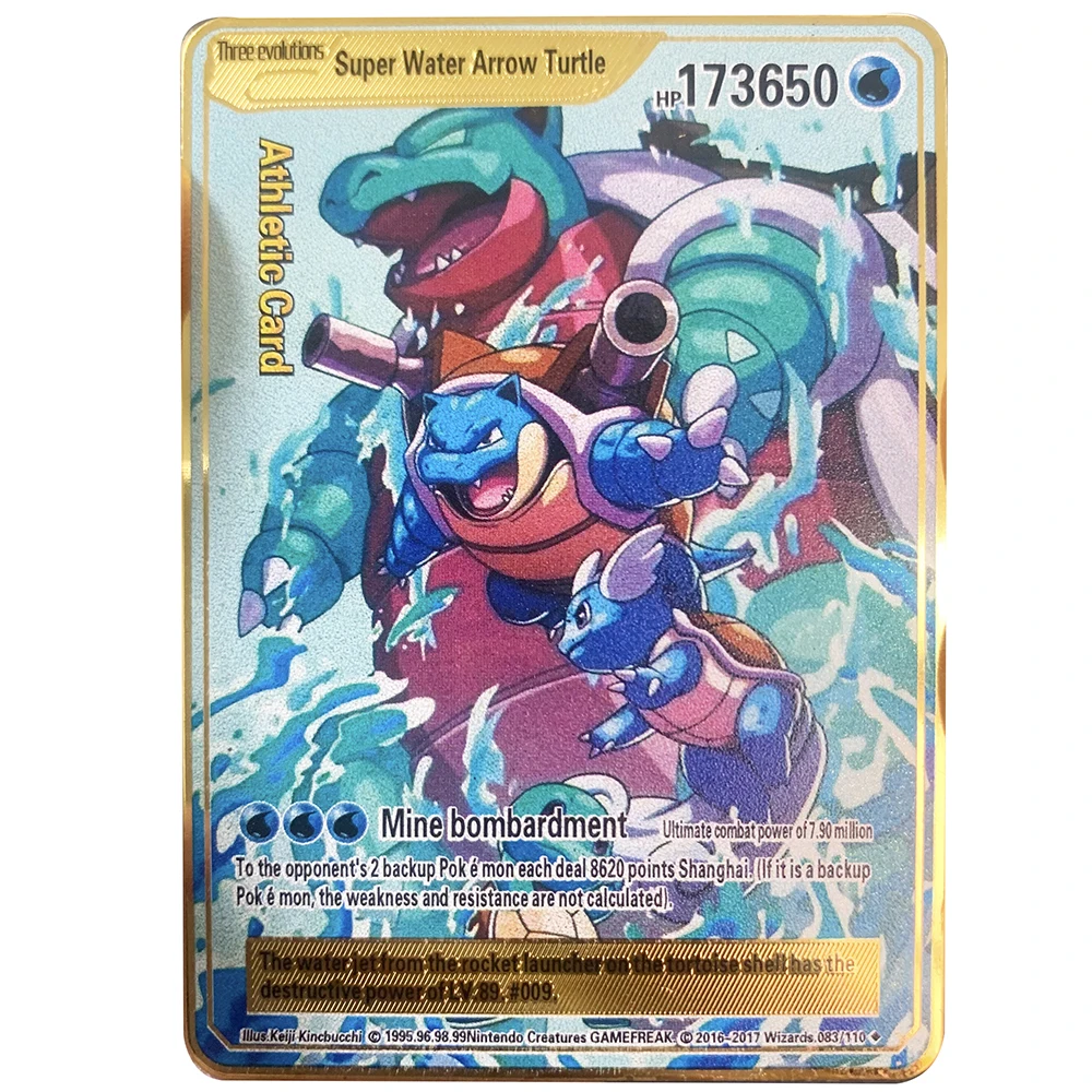 2024New Pokémon Cards Metal Letters English Iron Cards Mewtwo Pikachu ...