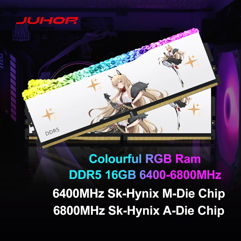 JUHOR-Mem-ria-Ram-RGB-DDR5-16GB-6400MHz-6800MHz-16GBx2pcs-UDIMM-Desktop ...