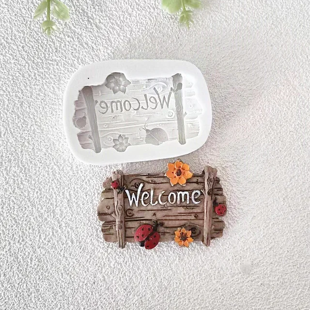 Welcome Letter Sign Silicone Fondant Cake Mold Cupcake Candy Chocolate ...