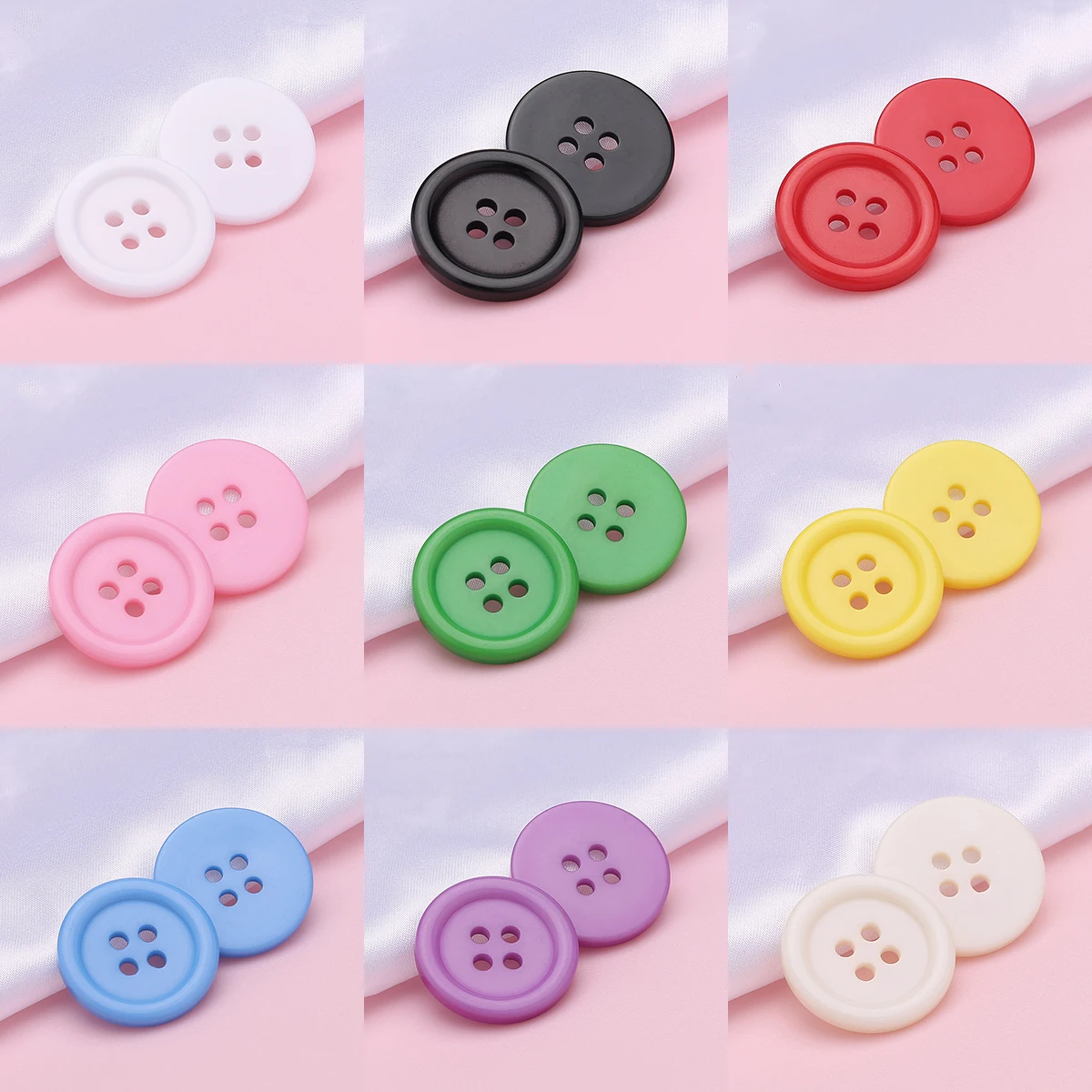 Garment Accessories 9-30mm Round Resin Button 2 Holes Craft Sewing ...