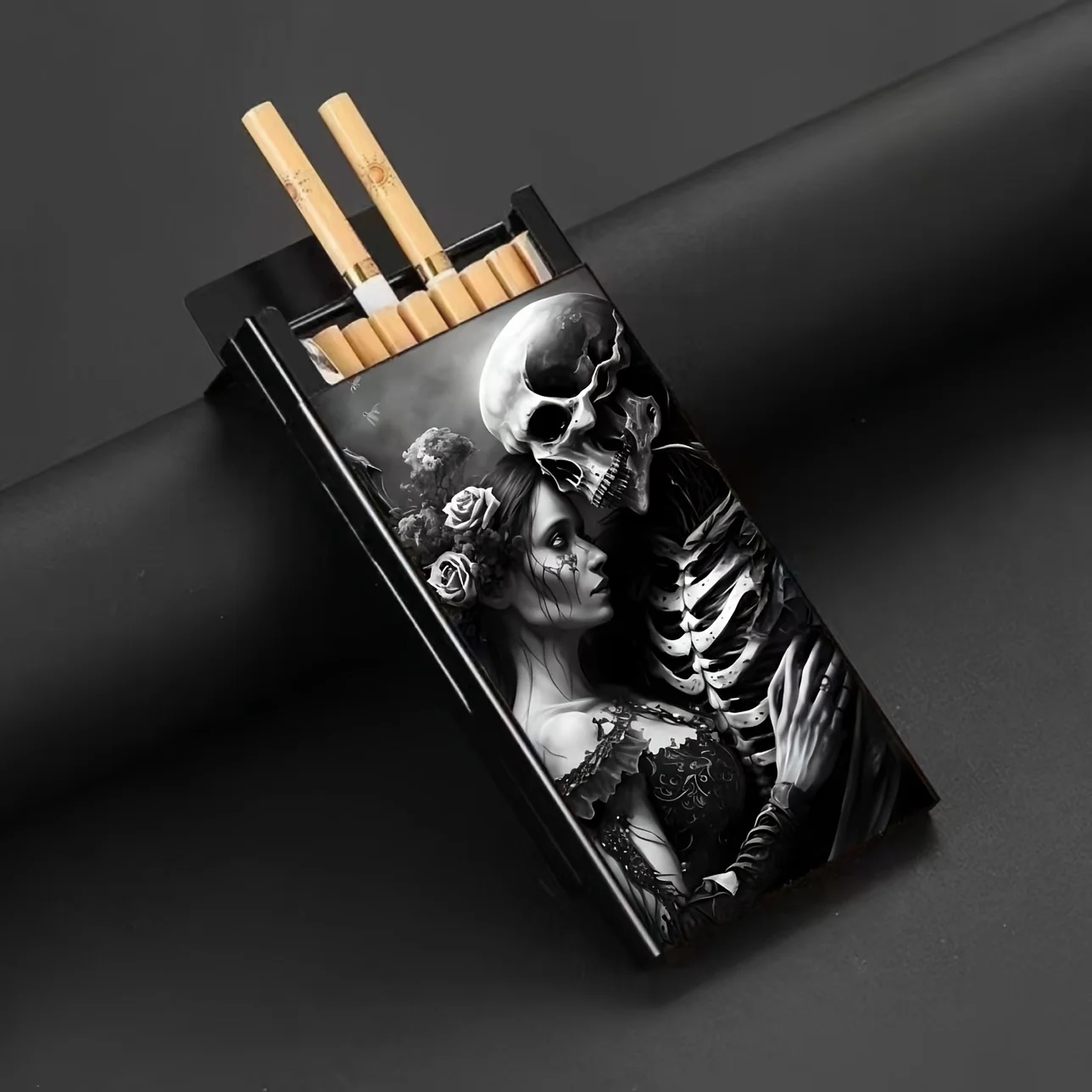 Aluminum-street-style-cigarette-case-with-a-fine-skull-design-perfect ...