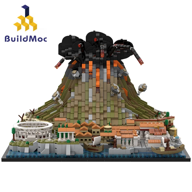 BuildMoc-Vesuvius-Pompeii-Castle-Palace-Building-Block-Set-Compatible ...