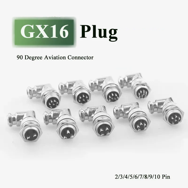 GX16 Solder Connector Elbow Male Female 90 Degree Angle 2Pin /3Pin /4/5 ...