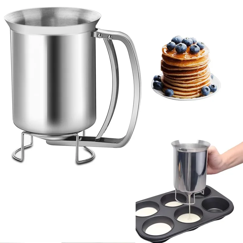 Batter Dispenser Stainless Steel Funnel Pancake Dispenser Handheld ...