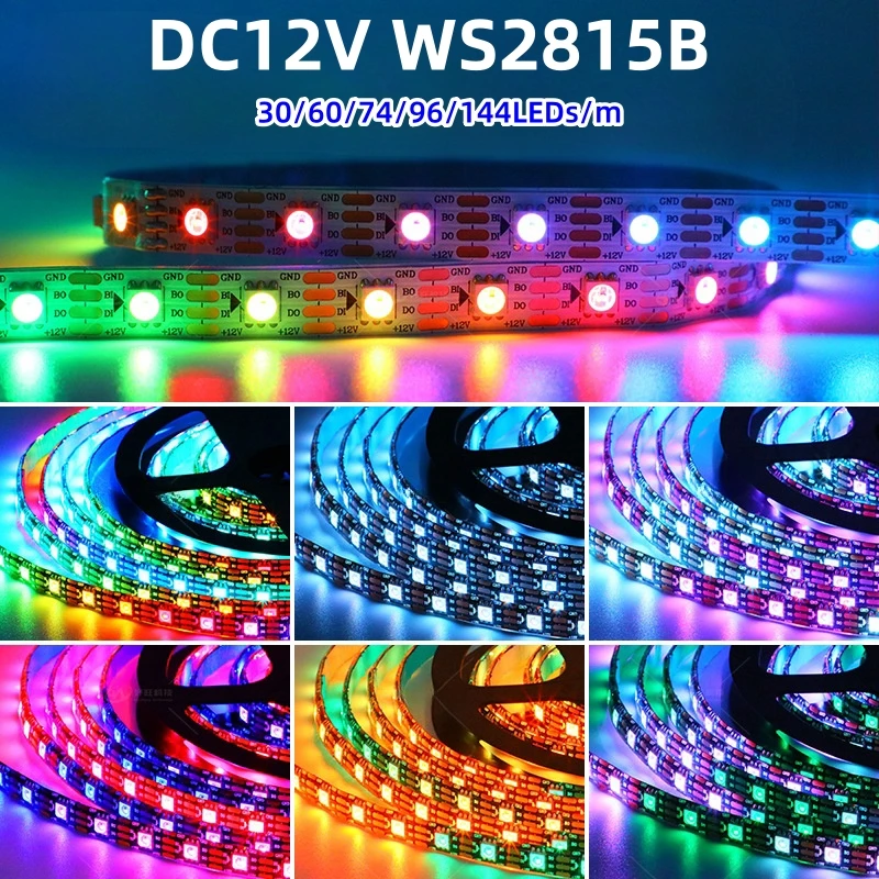 1-3-4-5M-DC12V-WS2815-LED-Strip-Individually-Addressable-Pixel-IC-Light ...