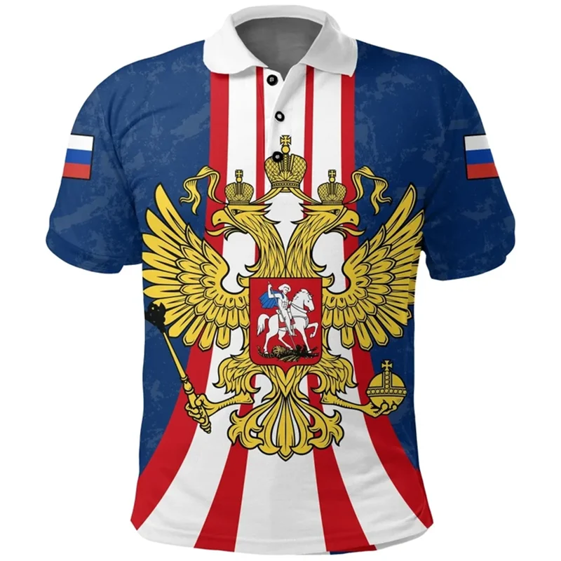 Russia-Flag-Map-3D-Print-Polo-Shirts-For-Men-Clothes-Russian-National ...