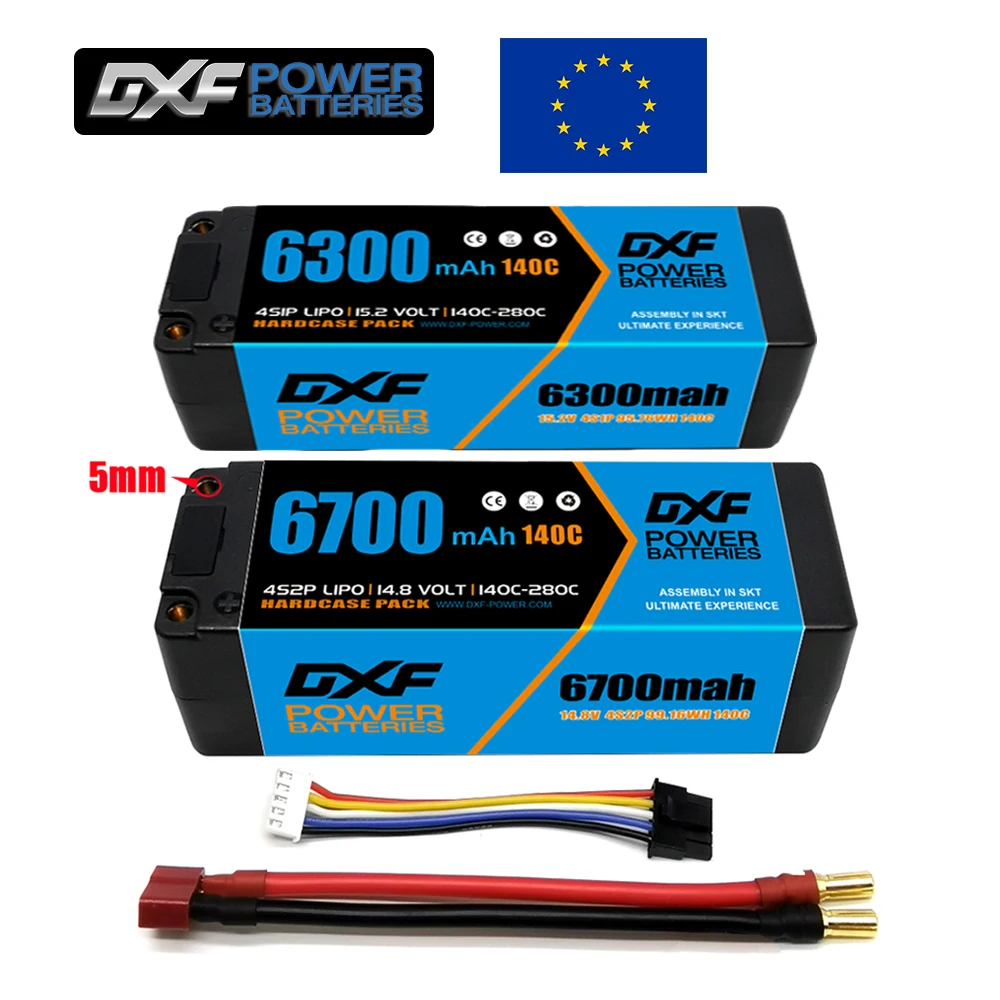 DXF Lipo 4S 2S Battery 7.6V 14.8V 15.2V 6300mAh 6700mAh 140C 5mm Bullet ...