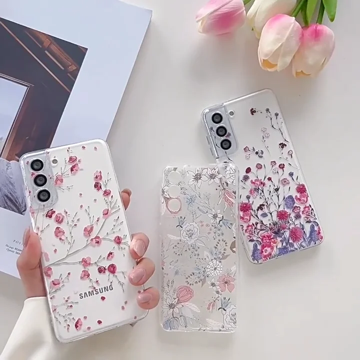 Transparent Floral Soft Case for Samsung Galaxy A05 A05S A14 A15 A23 A25 A34 A54 A55 A22 A32 4G ...