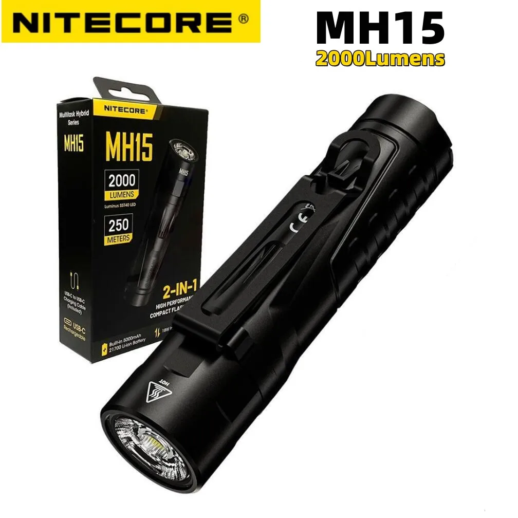 NITECORE-MH15-USB-C-Rechargeable-LED-Flashlight-2000-Lumens-Torch-18W ...