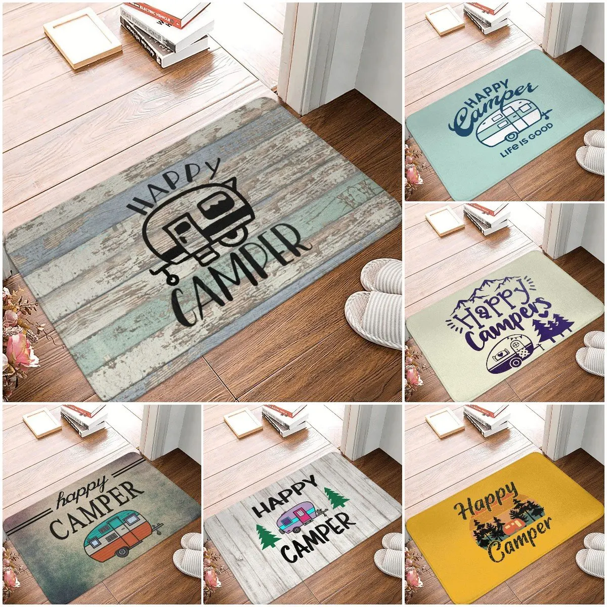 Happy-Camper-Doormat-Anti-Slip-Door-Mat-Carpet-Rugs-Funny-Indoor ...