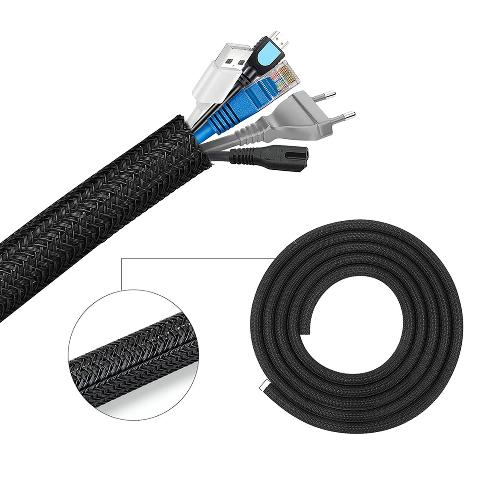 Woven Cable Tube Flexible Cut Cable Conduit for Keeping Your Home Tidy ...