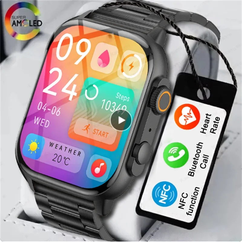 NEW-Smart-Watch-NFC-2-0-inch-AMOLED-Screen-Bluetooth-Call-Sport ...