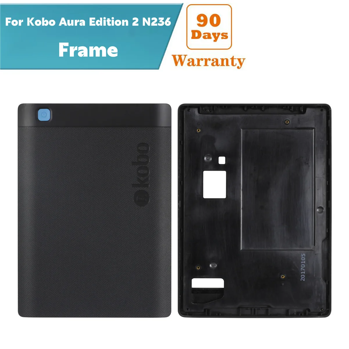 For Kobo Aura Edition 2 Front Frame, Mid Frame, Back Cover Replacement ...