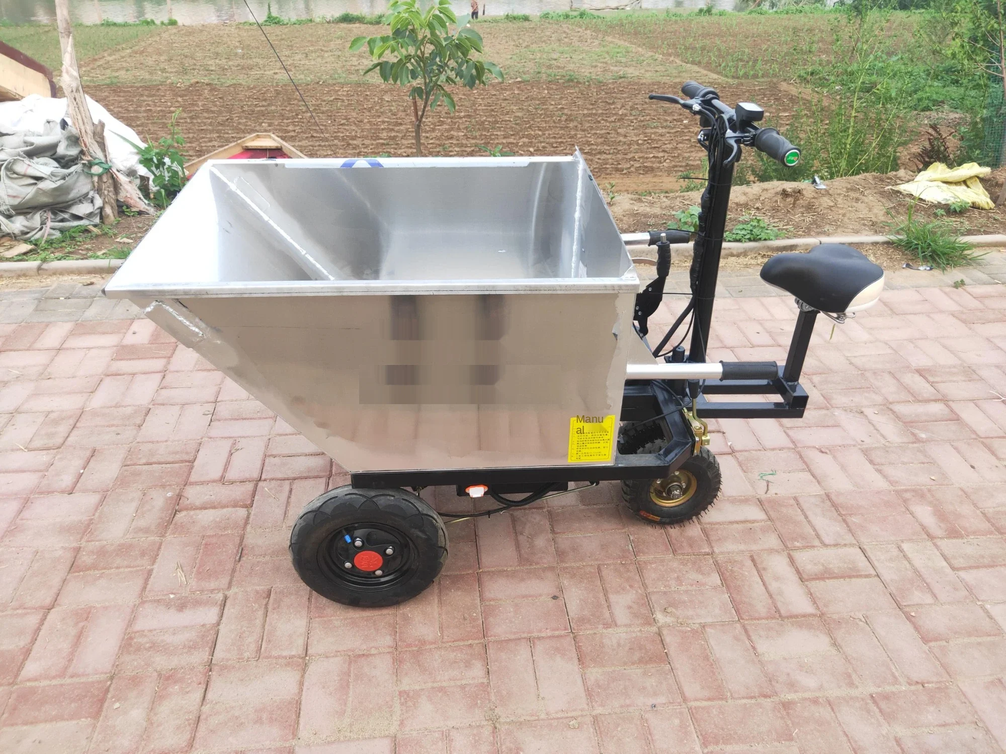 Electric-Stainless-Steel-Breeding-Manure-Pulling-Tricycle-Upside-down ...