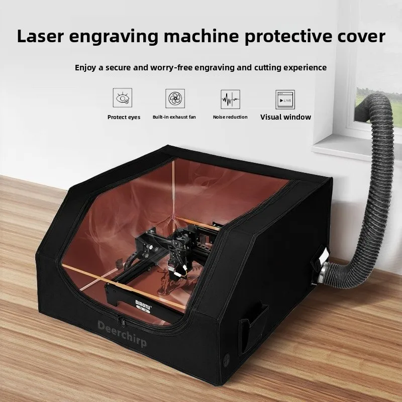 Laser engraver protective cover with smoke exhaust, deodorant, moisture ...