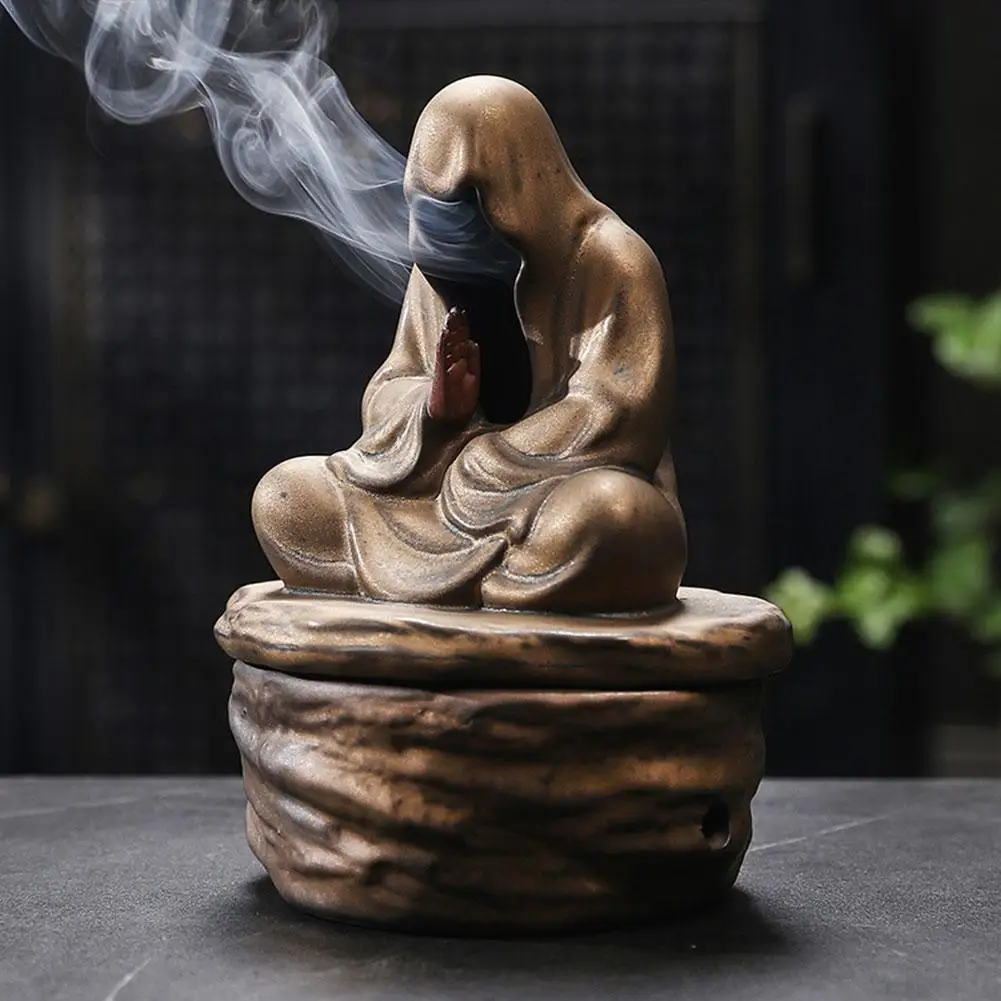 Ceramic-Formless-Buddha-Meditation-Incense-Burner-Backflow-Monk-Incense ...