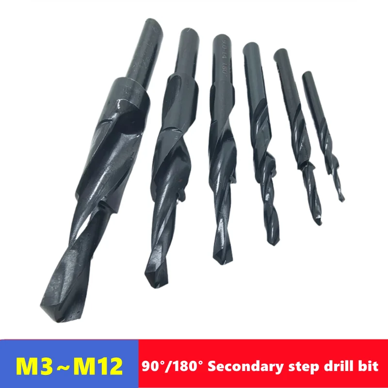90 °/180 ° M2 HSS two-stage stepped drill bits M3~M12, suitable for ...