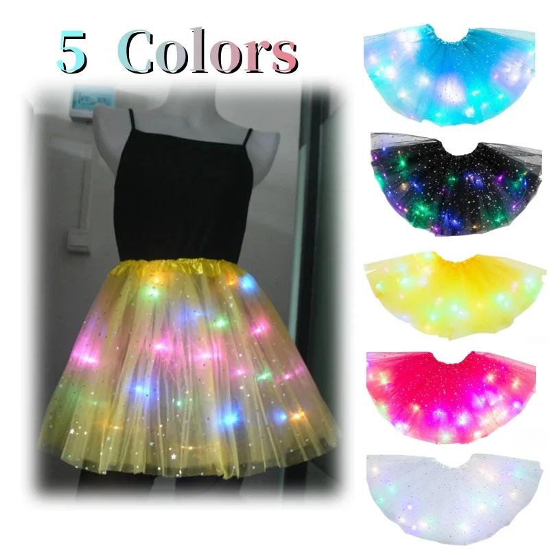 Women-s-Girl-Glow-Star-Tutu-Light-Up-Skirt-Birthday-Wedding-LED-Clothes ...