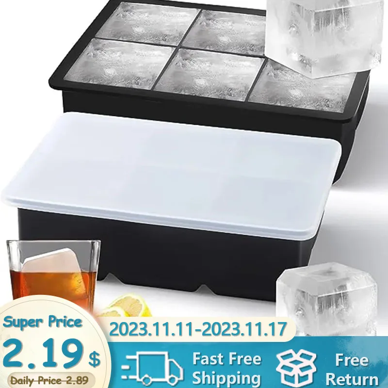 4-6-8-15-Grid-Big-Ice-Tray-Mold-Giant-Jumbo-Large-Food-Grade-Silicone ...