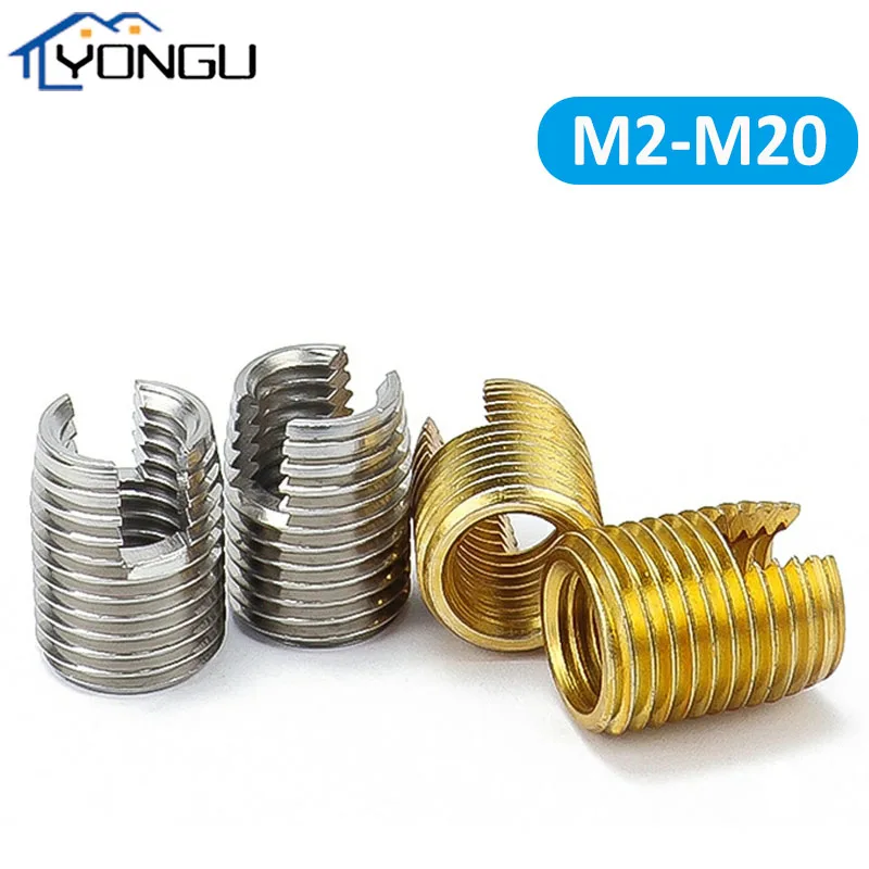 M2-M20-Metal-Threaded-Insert-Self-Tapping-Screw-Bushing-Slotted-Type ...