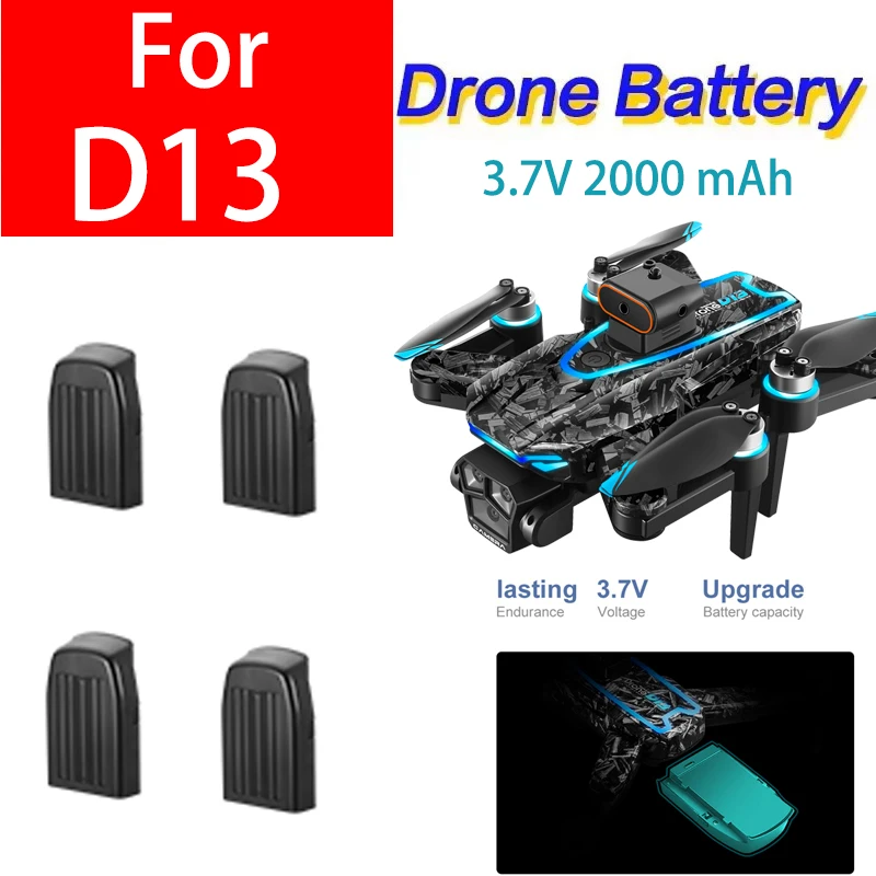 D13 Drone Battery 3.7v 2000 mAh Spare Battery for D13 Drone Accessories ...