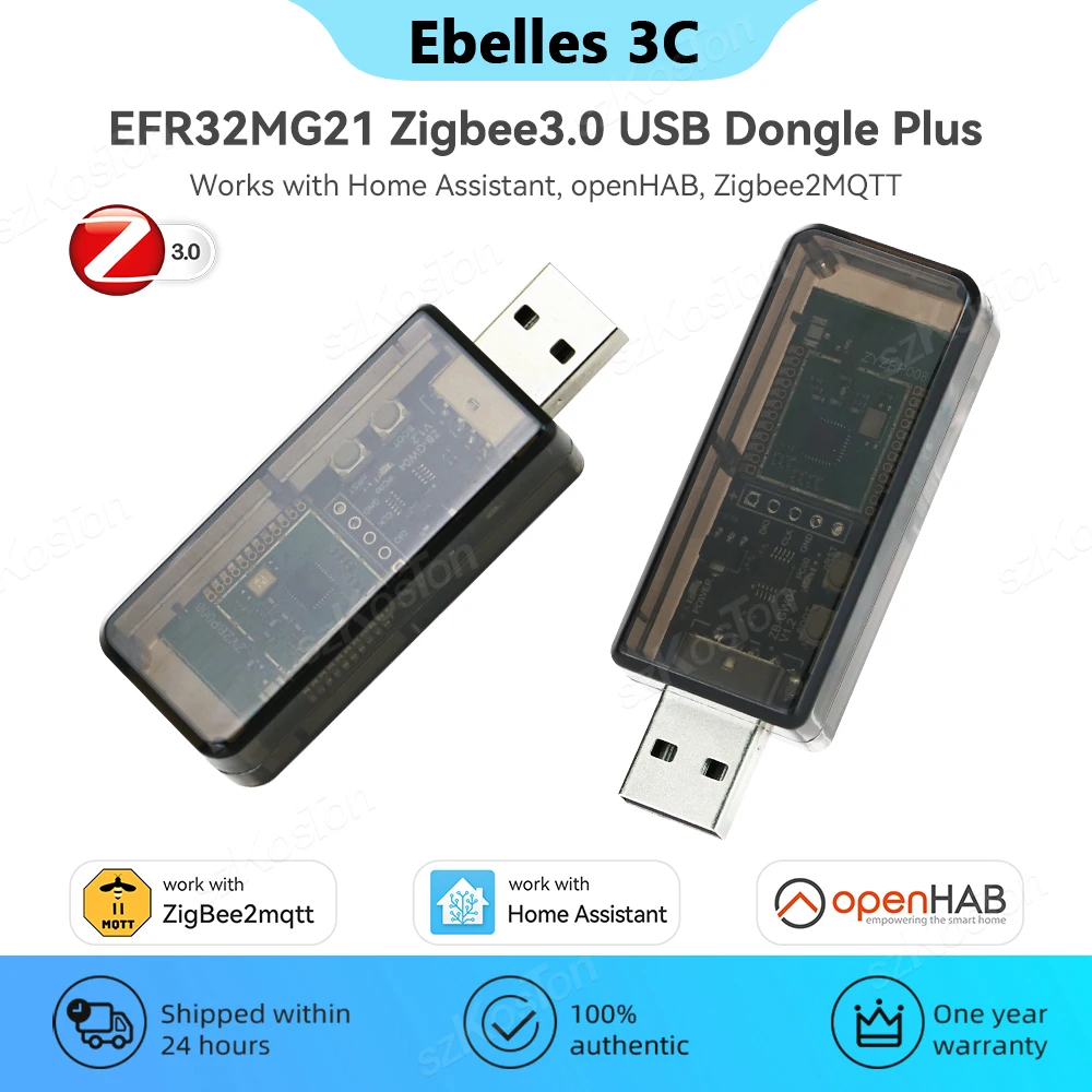 Zigbee-Dongle USB 3.0 Plus EFR32MG21, airies Open Source Universel, Passerelle avec Assistant ...