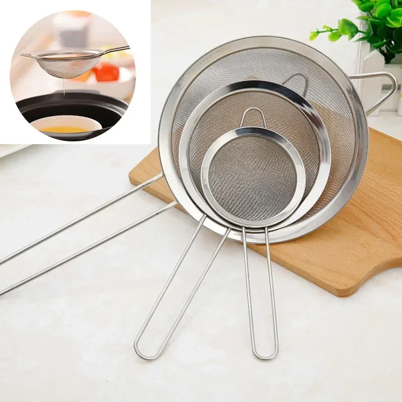 1pcs kitchen colander mesh strainer colander stainless steel wire fine ...