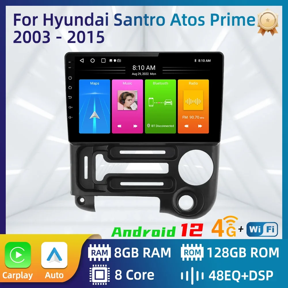 Car-Radio-for-Hyundai-Santro-Atos-Prime-2003-2015-2-Din-Android-Carplay ...