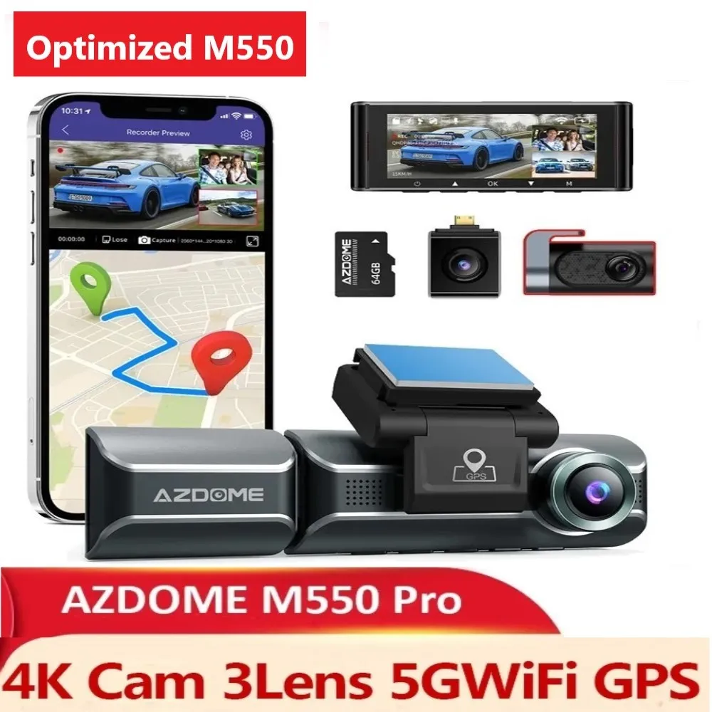 Optimized-M550-AZDOME-Car-DVR-M550Pro-Dash-Cam-4K-5Ghz-WiFi-3-Cameras ...