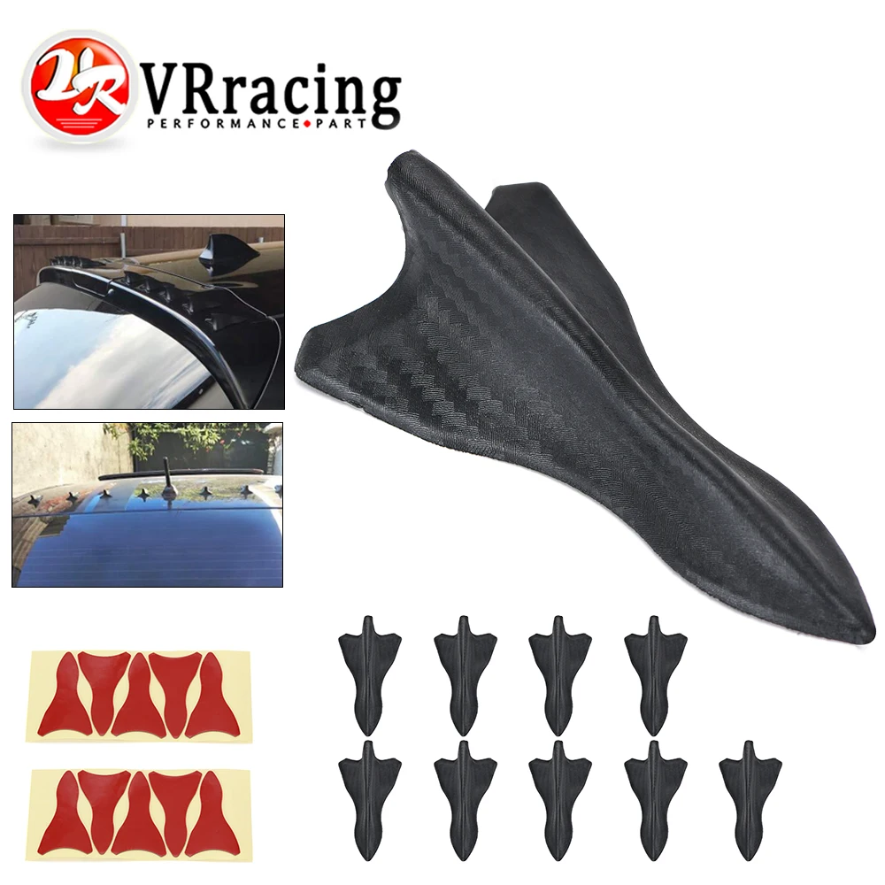 10pcs/Set EVO Style Carbon Fiber PP Rear Roof Shark Fins Spoiler Wing ...
