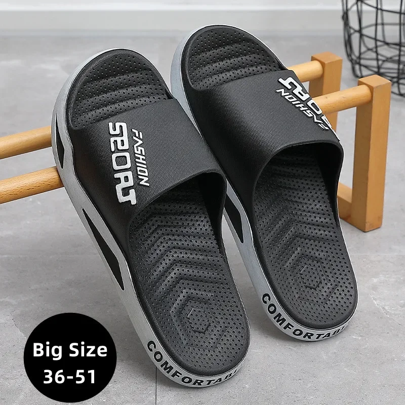 Big Size 36-51 Men Outside Slippers Summer Beach Sandals Thick Sole Non ...