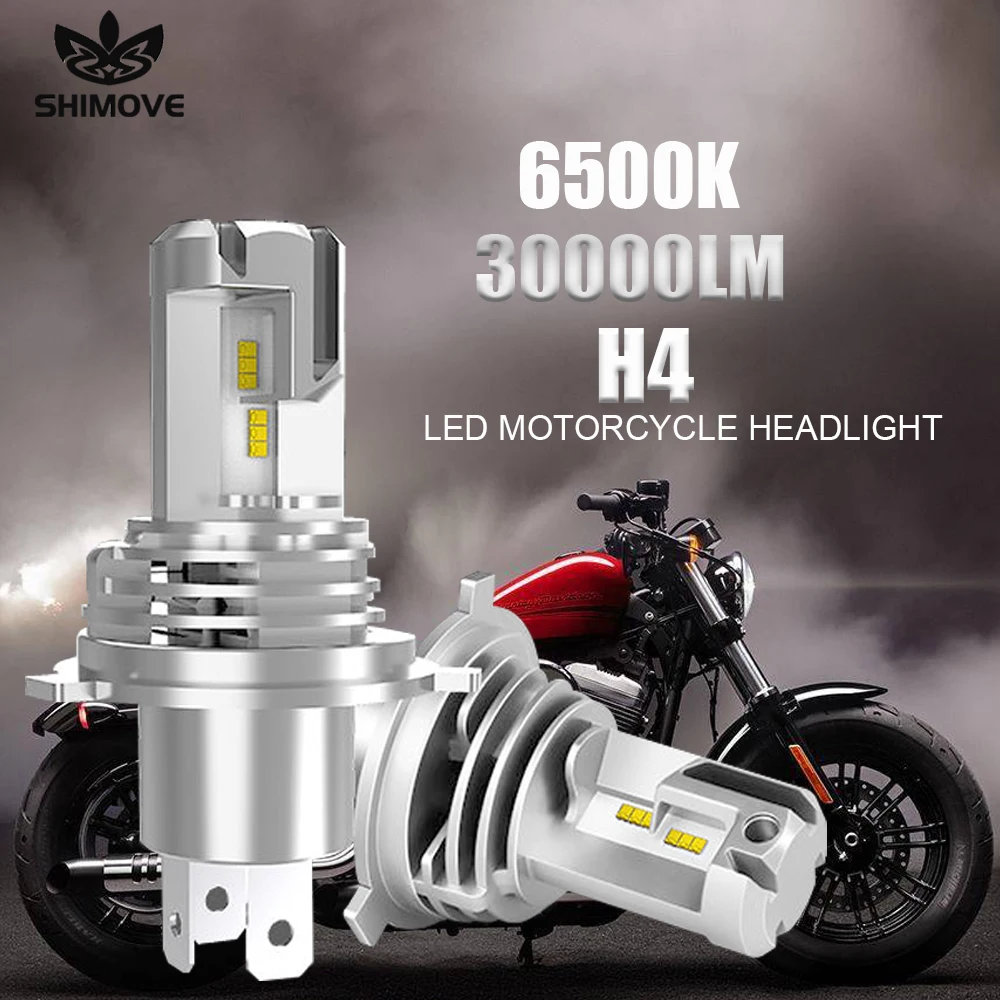 Faro-LED-H4-para-motocicleta-Base-de-enchufe-Canbus-de-30000LM-6500K ...