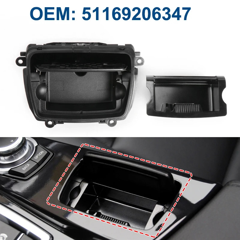 51169206347-Black-Plastic-Center-Console-Ashtray-Assembly-Box-Shell ...
