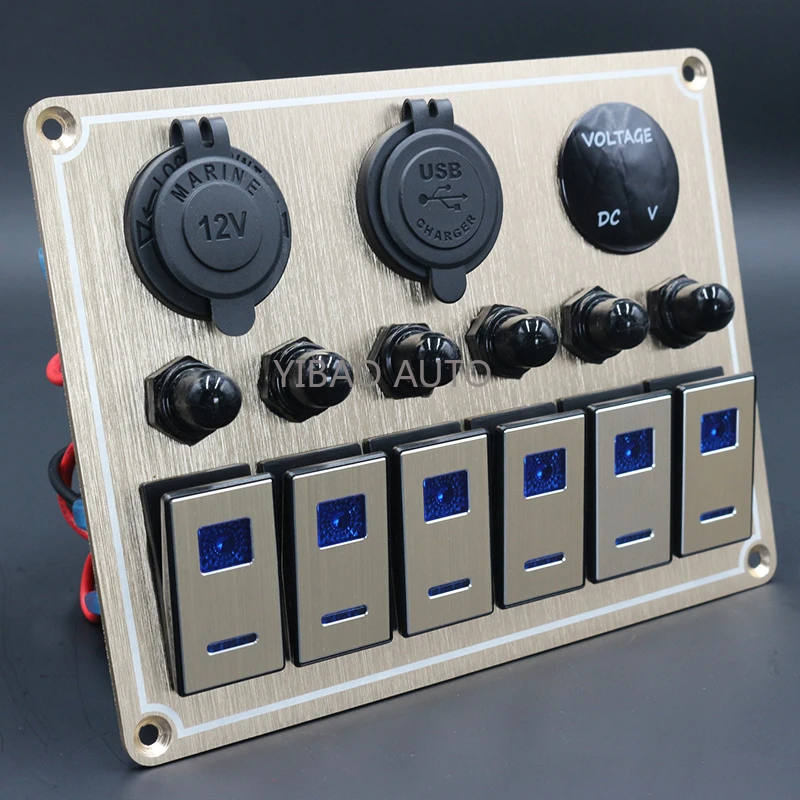 Watertight-Metal-Rocker-Toggle-Switch-Panel-Usb-Control-For-Car-Truck ...