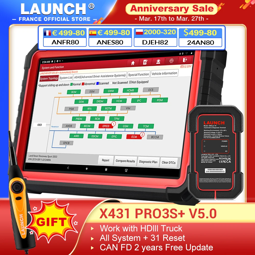LAUNCH-X431-PRO3S-Plus-CAN-FD-OBD2-Auto-Car-Diagnostic-Tools-OBD-Full ...