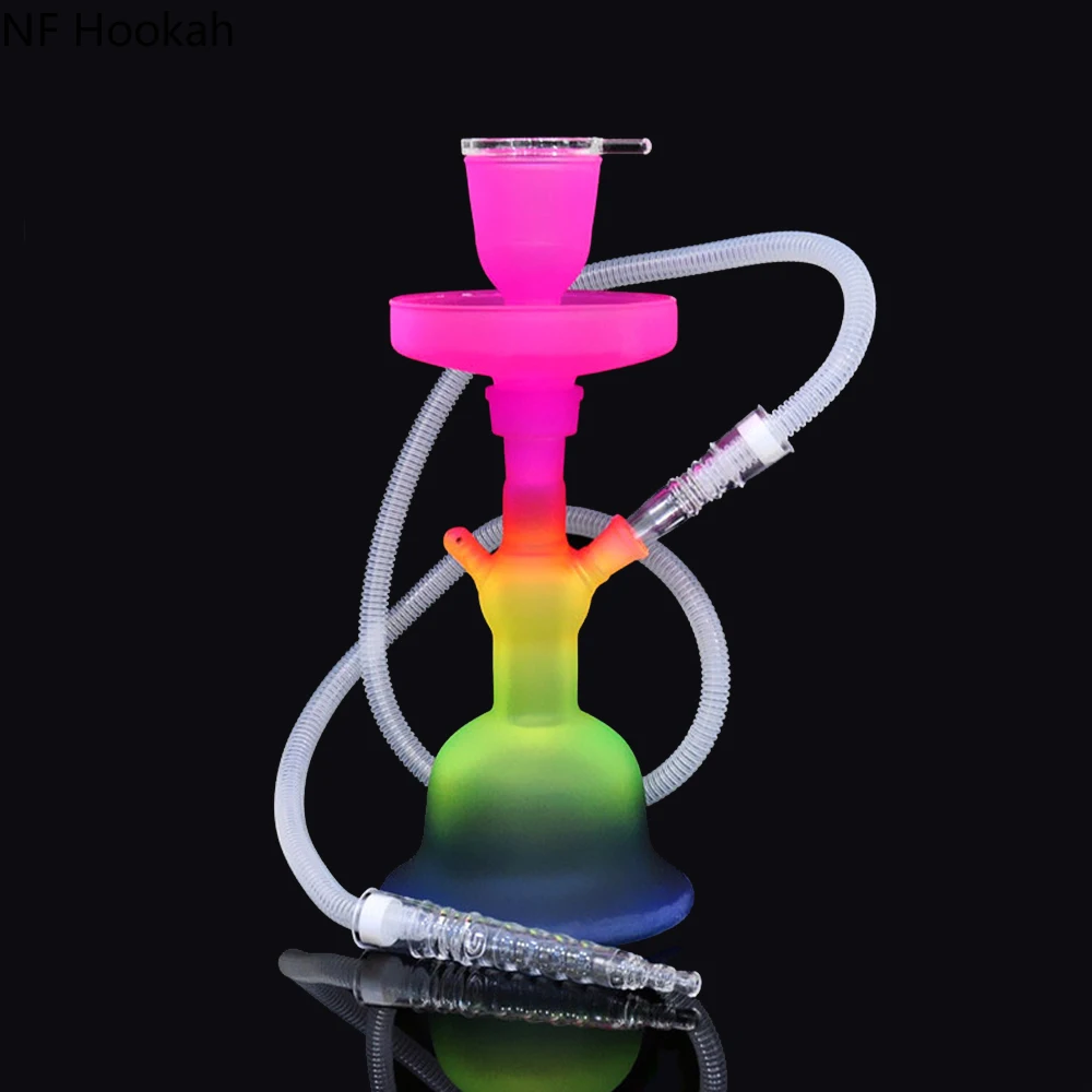 Colorful-Glass-Bottle-Hookah-Flask-Complete-Shisha-Nargile-Chicha-Water-Pipe-Plastic-Hose-With ...