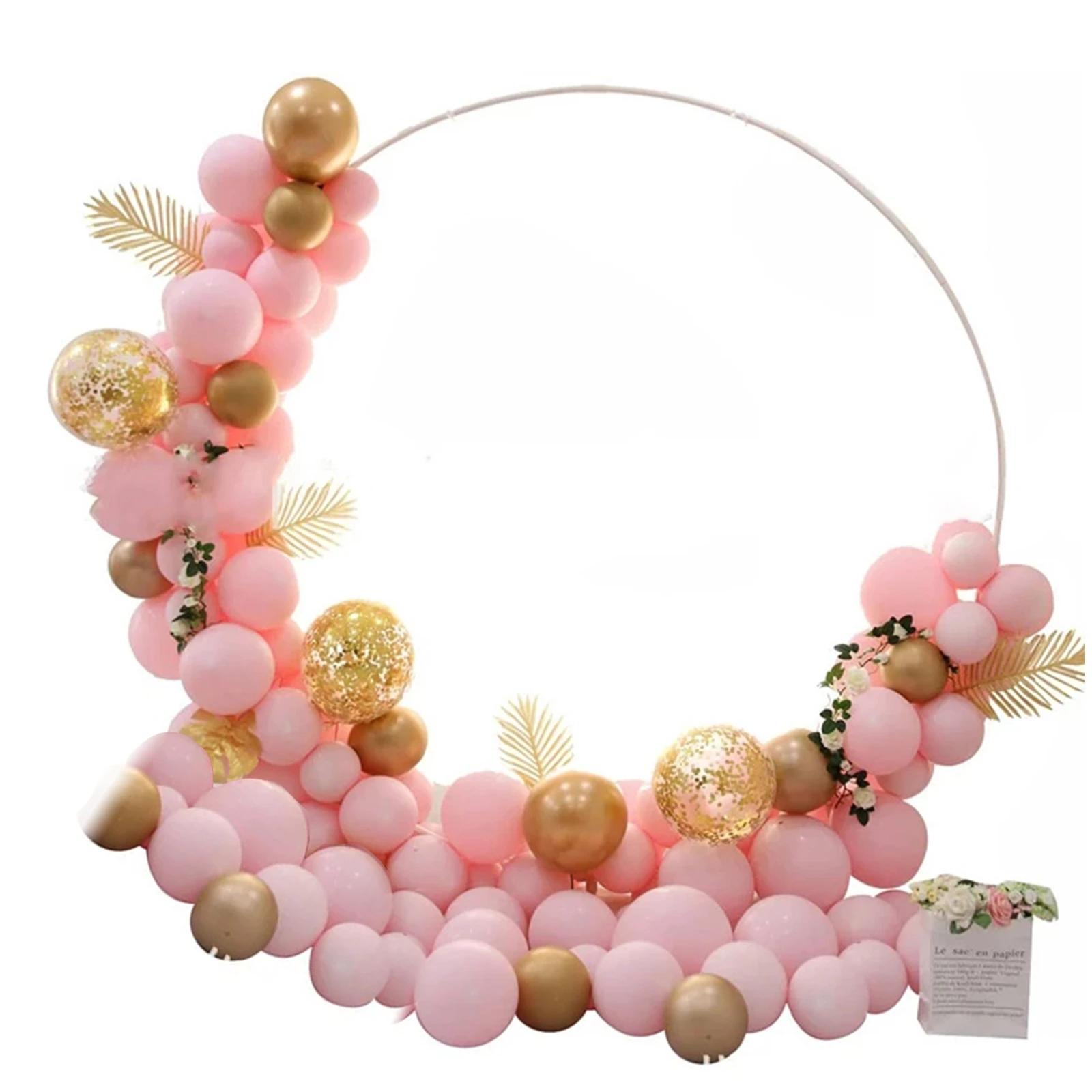 150cm Plastic Circle Balloon Arch With Stand Wreath Frame Holder Ring ...