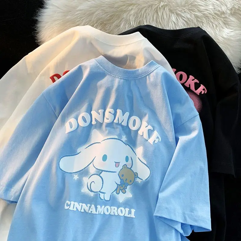 Sanrio-Hallo-Kitty-Print-T-Shirts-Y2k-Cinna-moroll-Cartoon-Kleidung ...