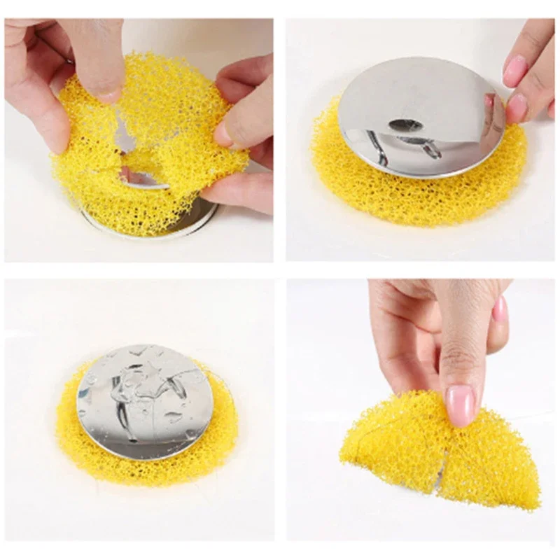 Drain Strainer Sink Hair Filter Sponge Washbasin Anti-blocker Tub ...