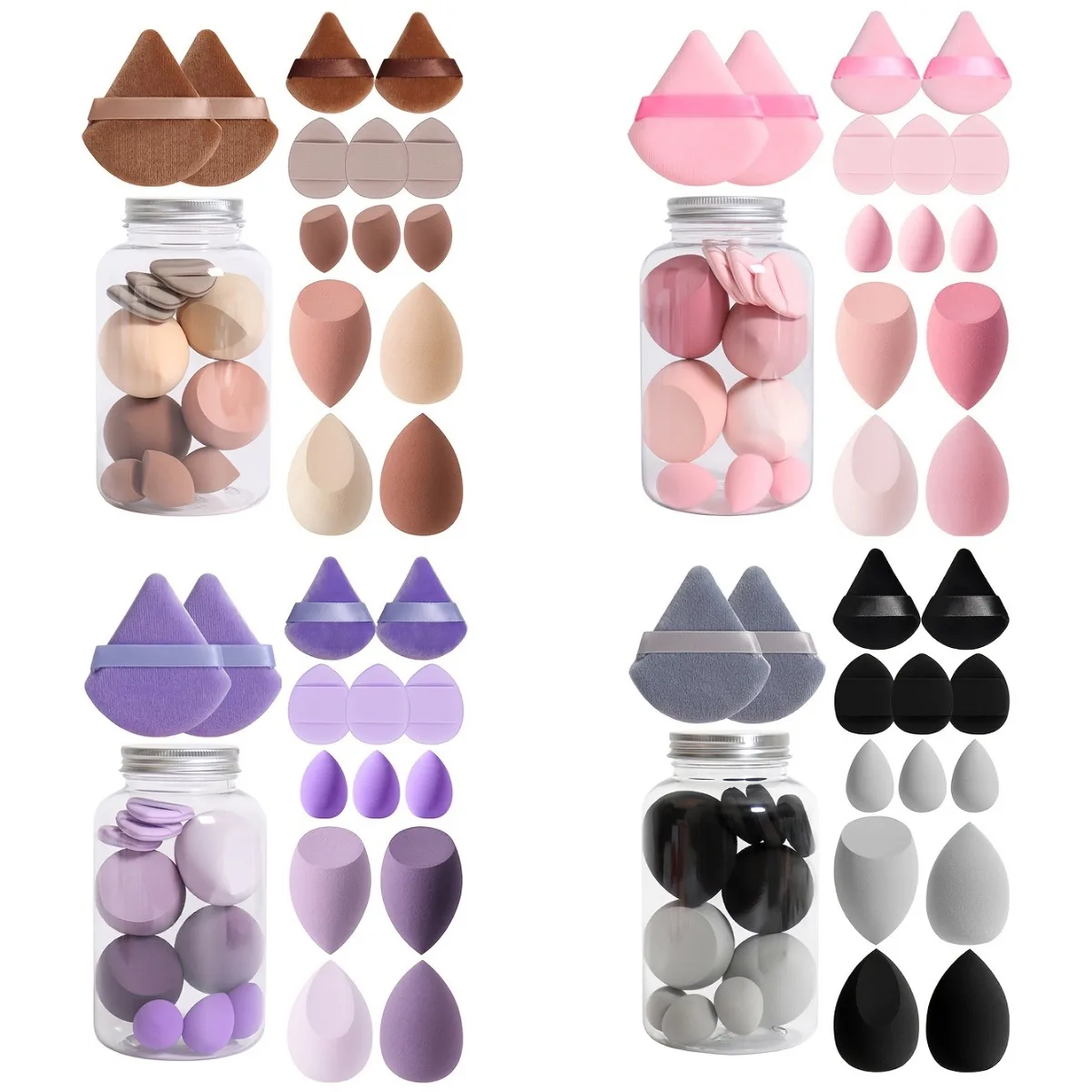 14pc-Makeup-Sponge-Set-With-Storage-Jar-Velvet-Beauty-Blenders-Makeup ...